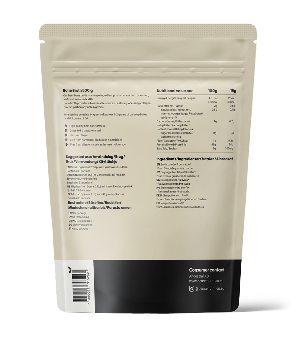 Grass-Fed Bone Broth Powder | Rich in Collagen and Minerals, 500g ...