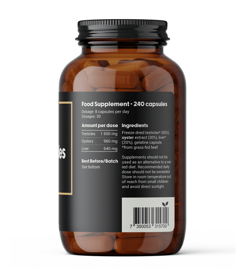 Beef Testicles – Grass-Fed Organ Supplement, 240 capsules – Dense Nutrition