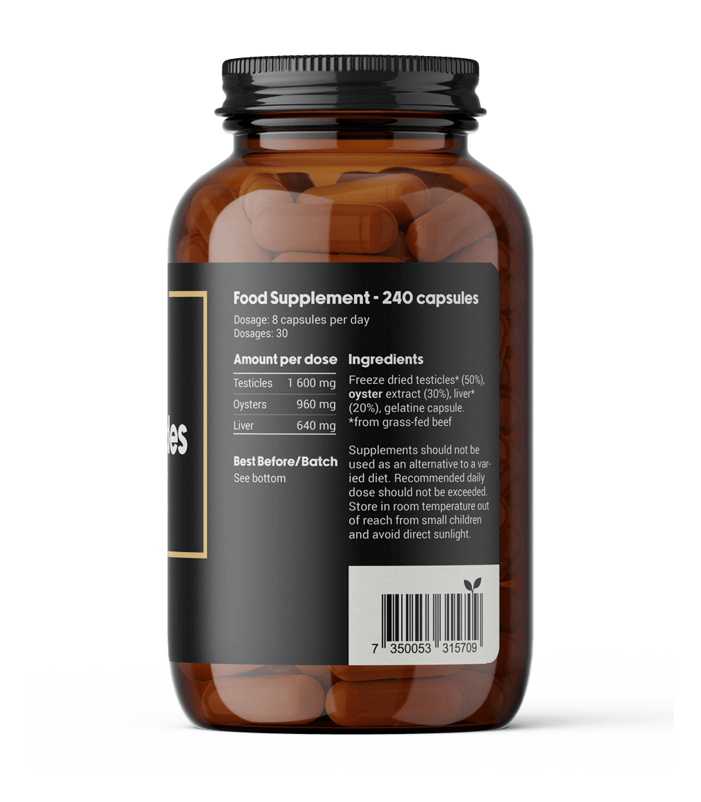 Beef Testicles – Grass-Fed Organ Supplement, 240 capsules – Dense Nutrition